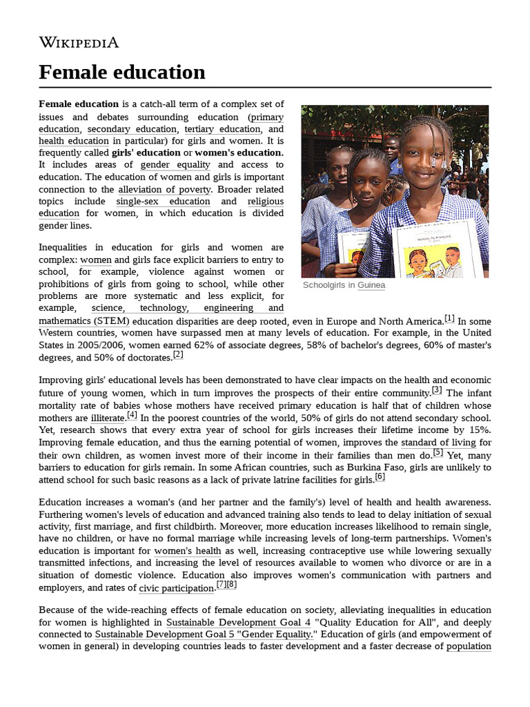 Female Education | PDF | Female Education | Woman