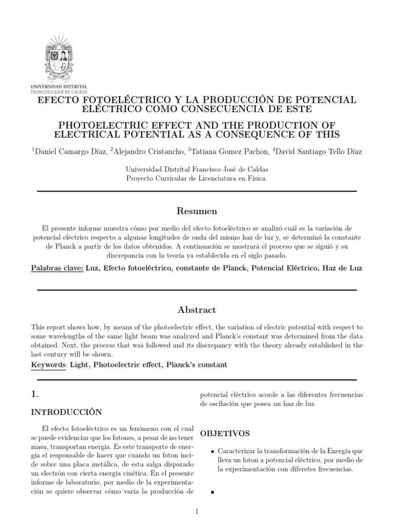 Efecto Fotoel Ctrico | PDF | Ligero | Efecto fotoeléctrico