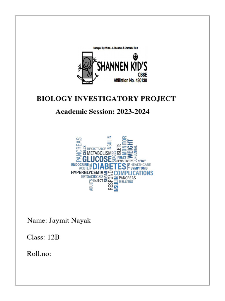 Biology Investigatory Project | PDF | Diabetes | Hyperglycemia