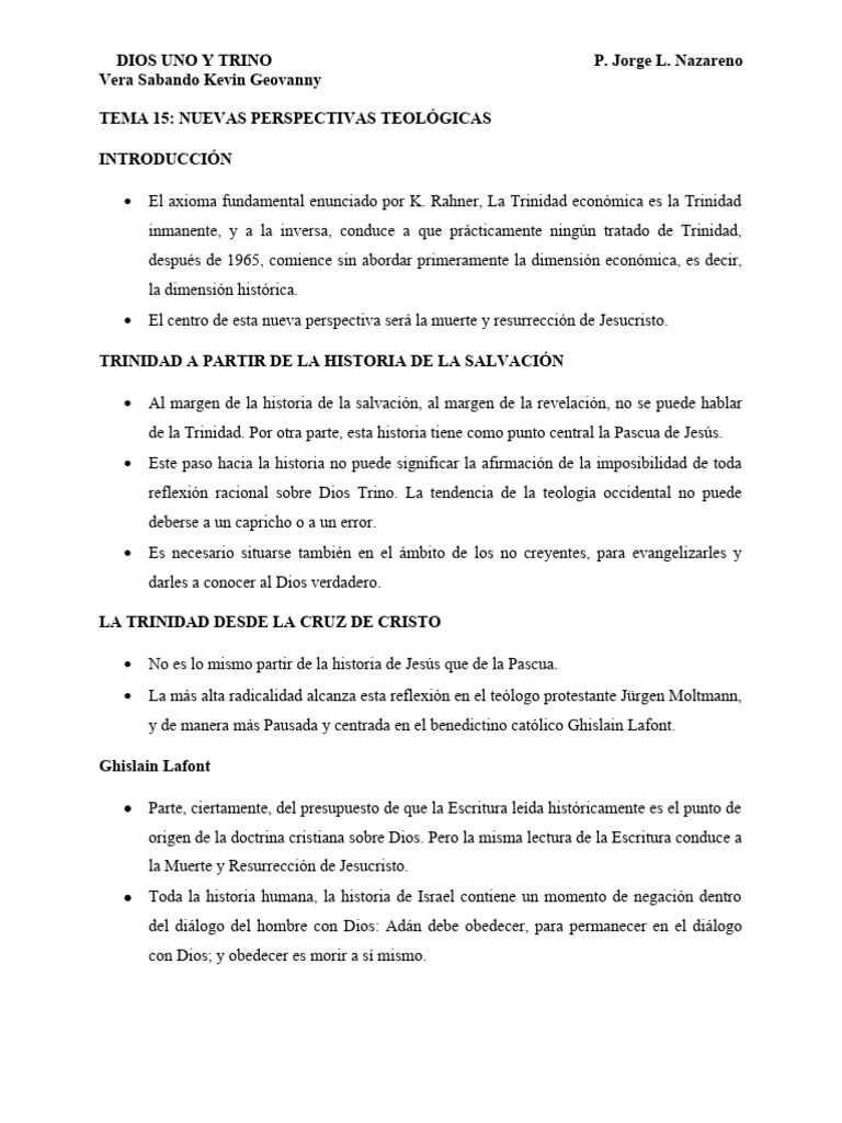 Tema 15 | PDF | Trinidad | Dios