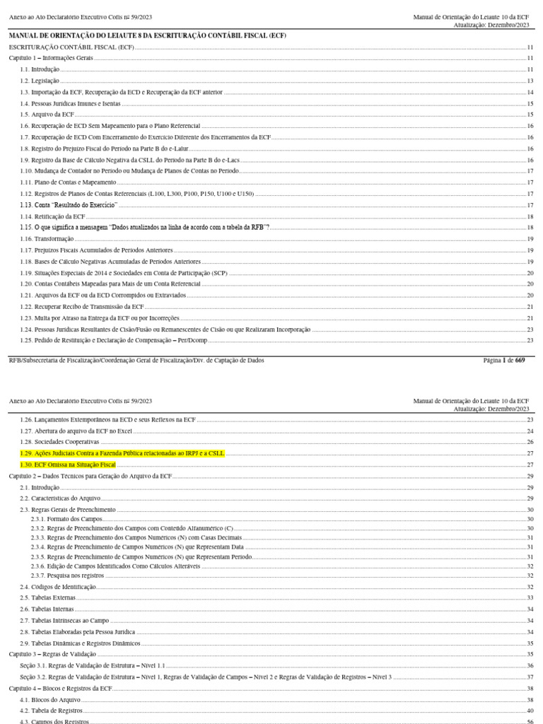 Manual Ecf Leiaute 10 21 12 2023 Pdf Imposto De Renda Contabilidade