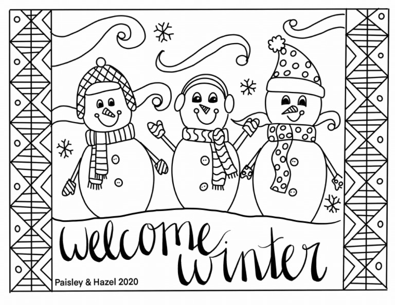 WelcomeWinterColoringPage 1 | PDF