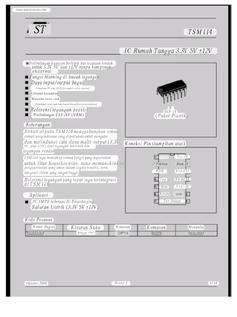 Data Sheet Ic TSM114 | PDF