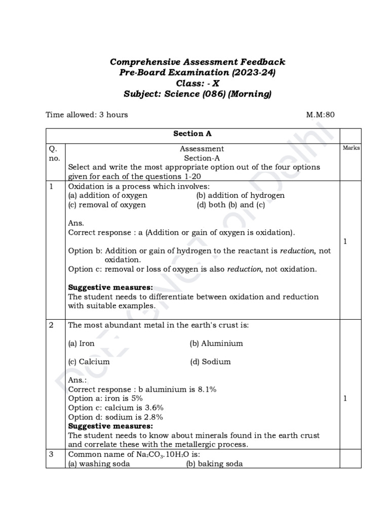 Comprehensive Assessment Feedback EM | PDF
