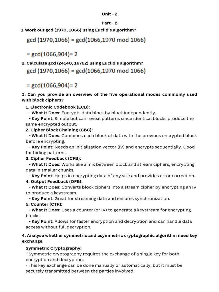 CNS Unit - 2 | PDF | Public Key Cryptography | Key (Cryptography) CNS Unit - 2 | PDF | Public Key Cryptography | Key (Cryptography)