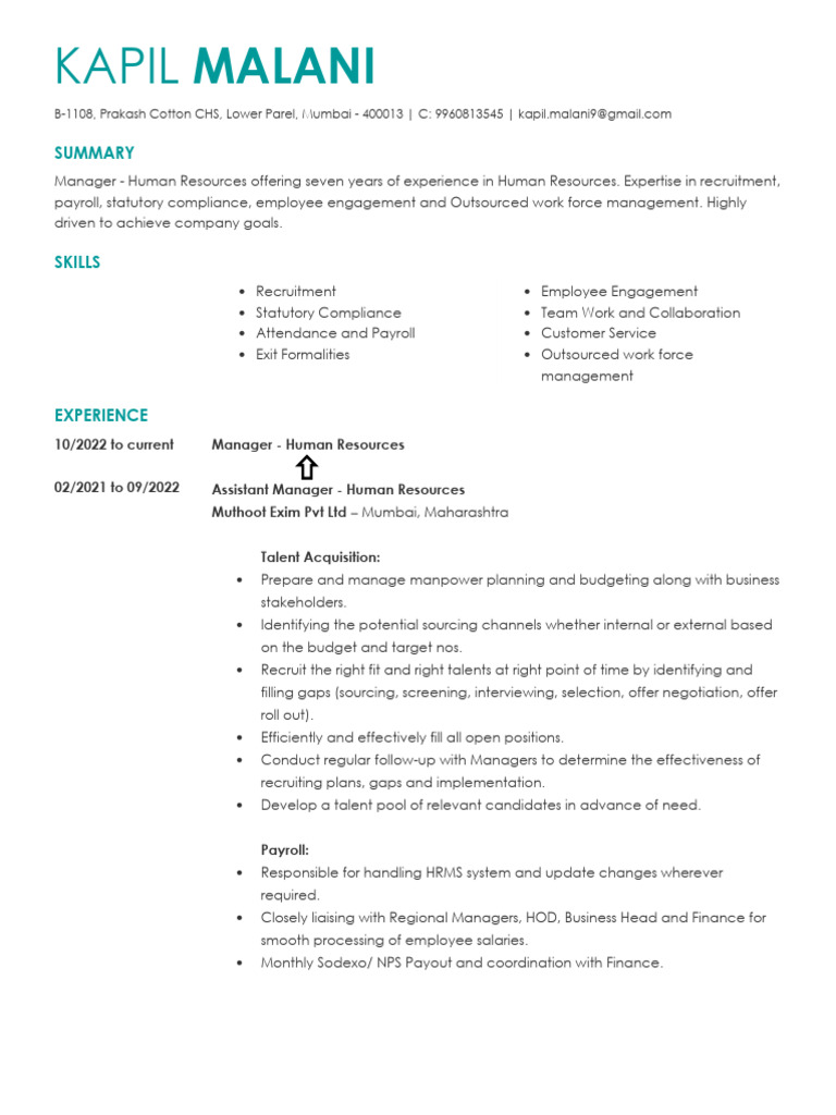 Kapil Malani CV - Updated | PDF