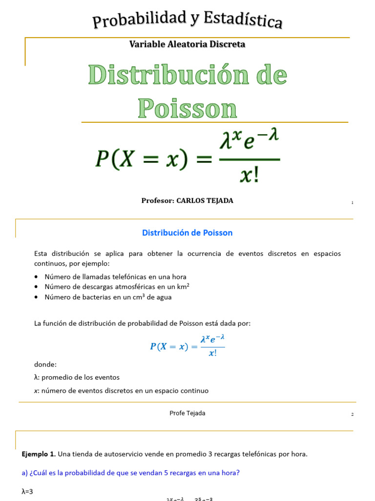 Distribucion de Poisson 2021 | PDF | Distribución de veneno | Enseñanza de matemática