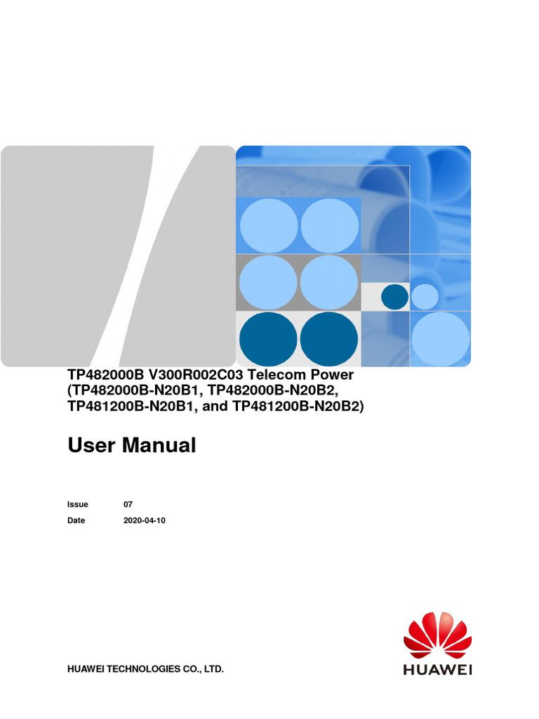 TP482000B V300R002C03 Telecom Power User Manual (TP482000B-N20B1 ...