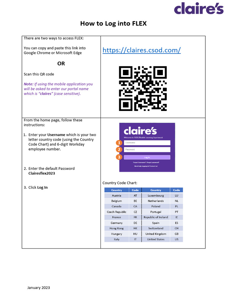 How To Log Into FLEX: Will Be Asked To Enter Our Portal Name Which Is "Claires" (Case Sensitive ...
