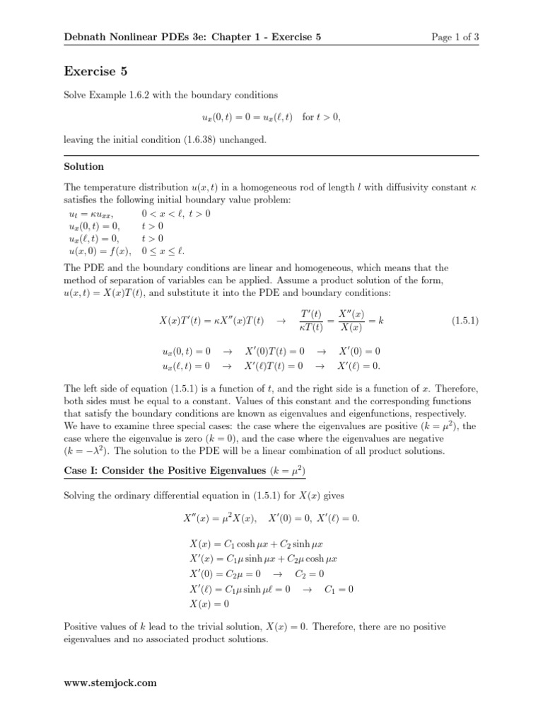 Debnath NPDEch 01 P 05 | PDF | Partial Differential Equation | Eigenvalues And Eigenvectors