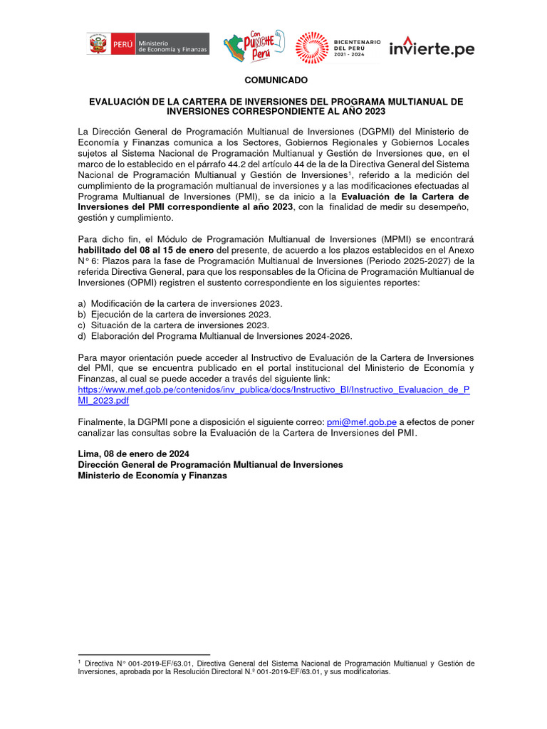 Comunicado 20240108 | PDF