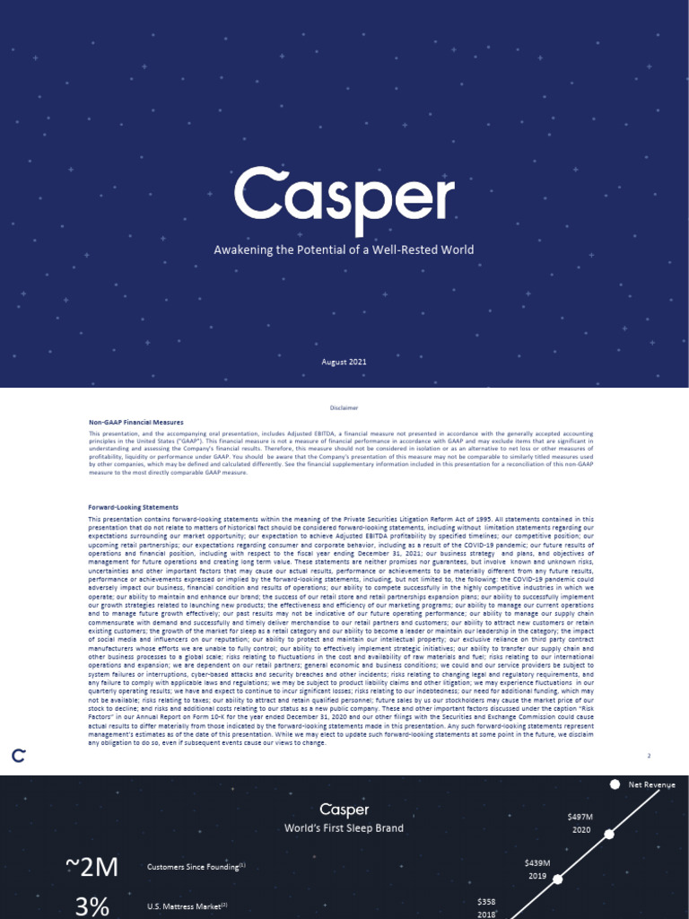 Casper Investor Presentation 2Q'21 August Update | PDF | Expense | Retail