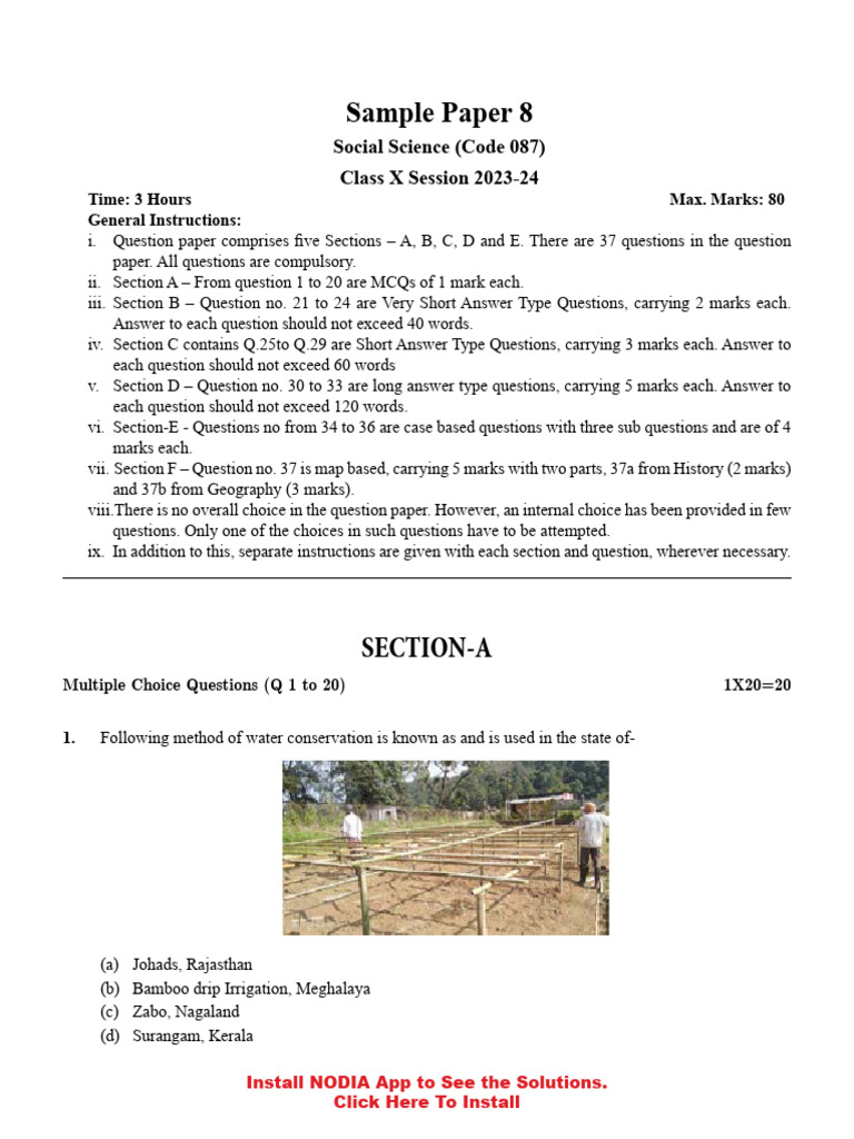 SS Sample Paper 8 Unsolved | PDF | Loans | Interest