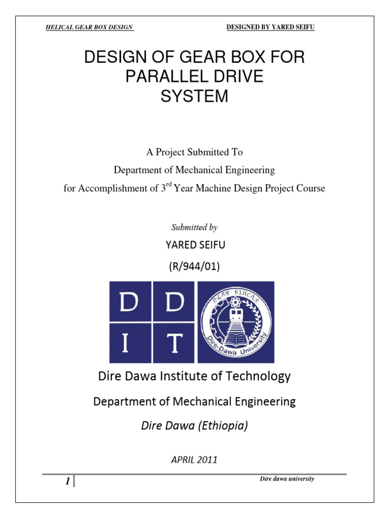 Yared Love Gear Box Design | PDF | Gear | Power (Physics)