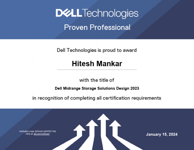 Dell Midrange Storage Solutions Design 2023 Certificate | PDF