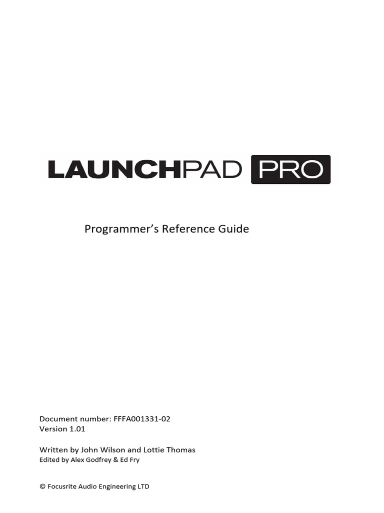 Launchpad Pro Programmers Reference Guide 1.01 | PDF Launchpad Pro Programmers Reference Guide 1.01 | PDF