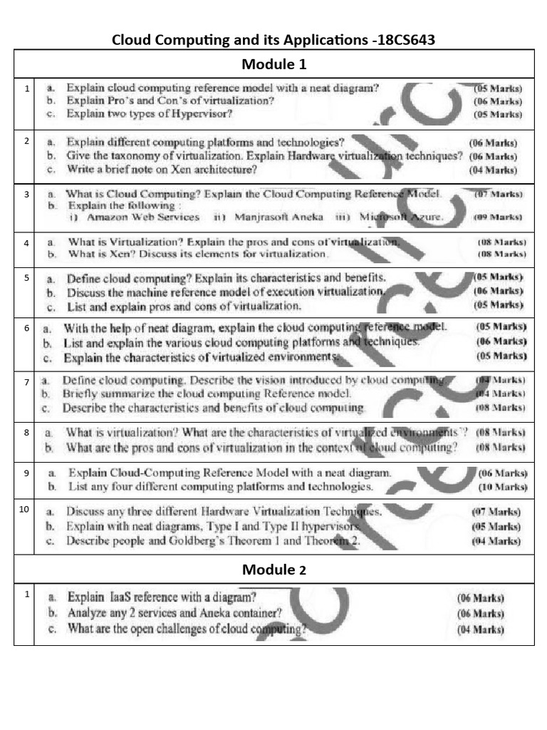 18CS643 University Question Paper | PDF | Business | Computers