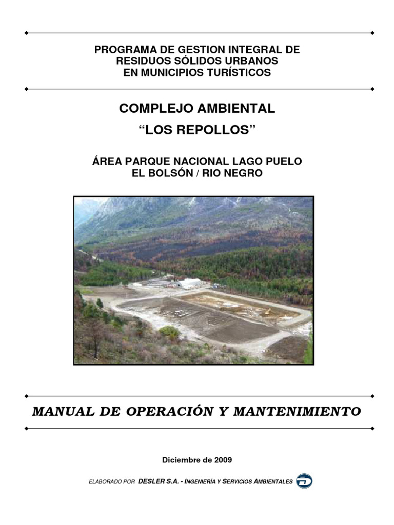 Manual Operativo Relleno Sanitario | PDF | Residuos sólidos urbanos | Vertedero