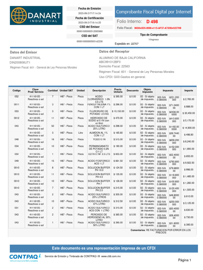 Folio Interno:: Comprobante Fiscal Digital Por Internet | PDF | Física ...