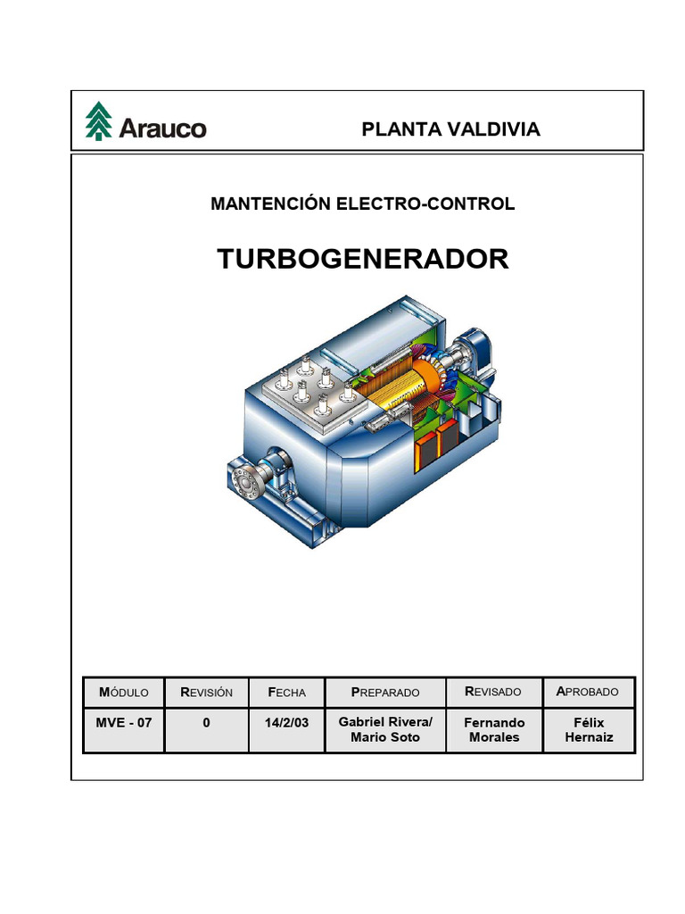 MVE - 07 - Turbogenerador | PDF | Generador eléctrico | Inductor