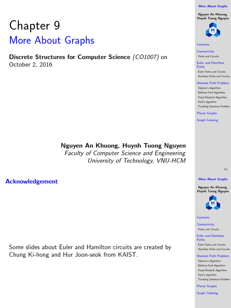 Ds9connectivity Handout | PDF | Vertex (Graph Theory) | Computational Problems