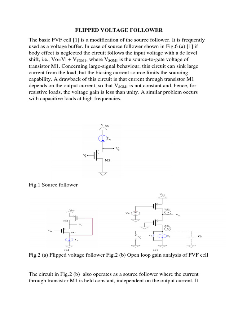 Basics of FVF | PDF | Analog Circuits | Electrical Circuits