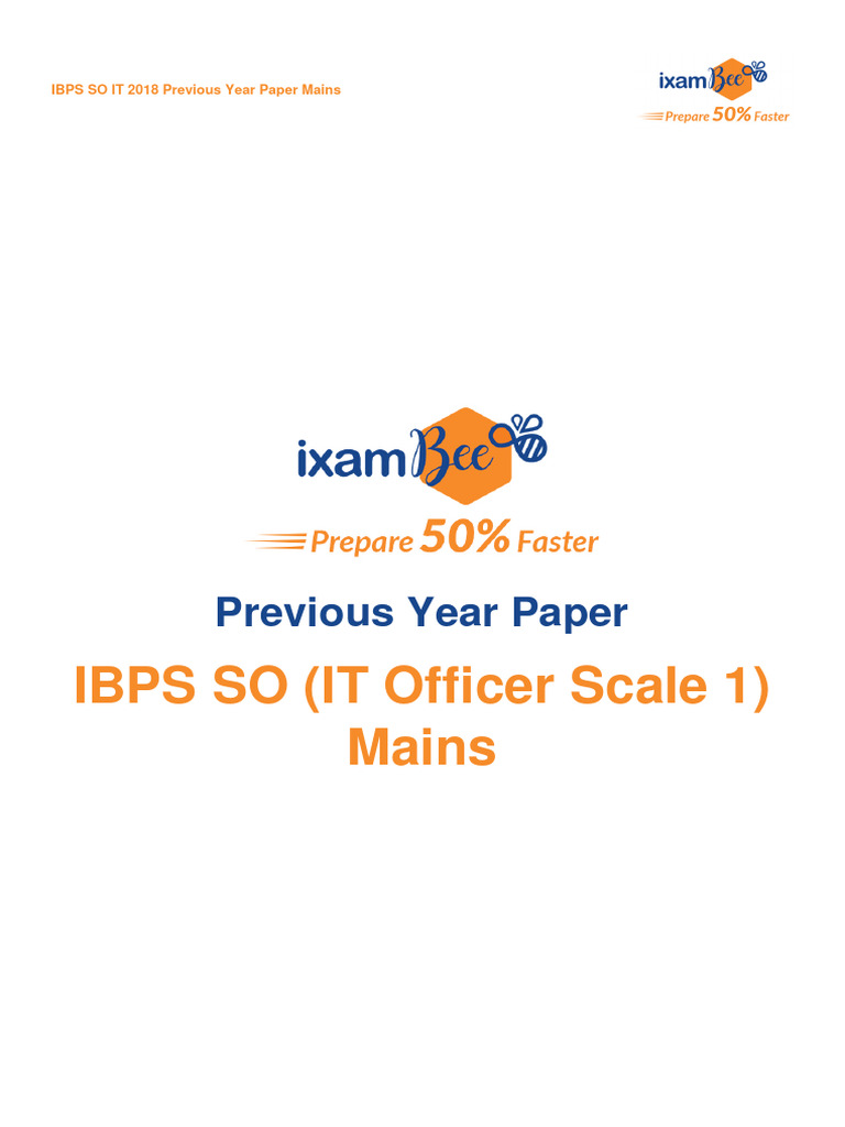 IBPS SO IT 2018 Previous Year Paper Mains | PDF
