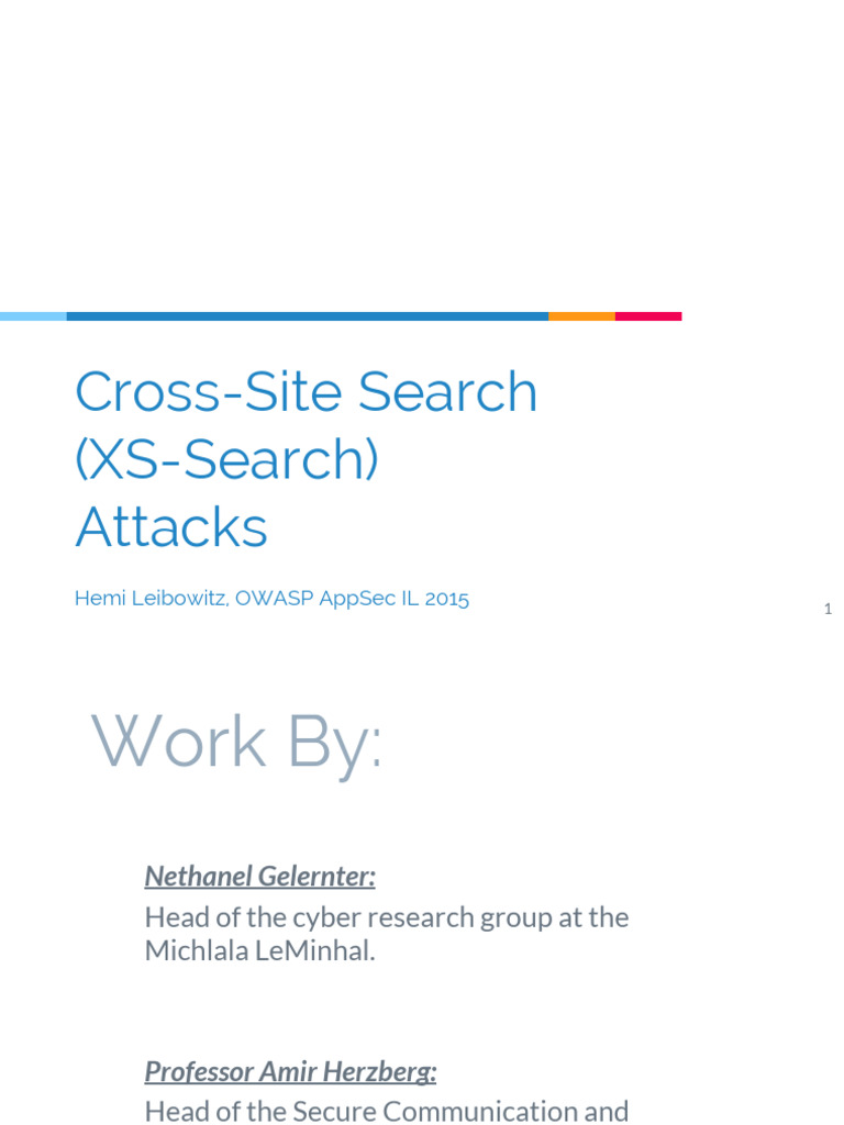 AppSecIL2015 - Cross Site Search Attacks - HemiLeibowitz | PDF