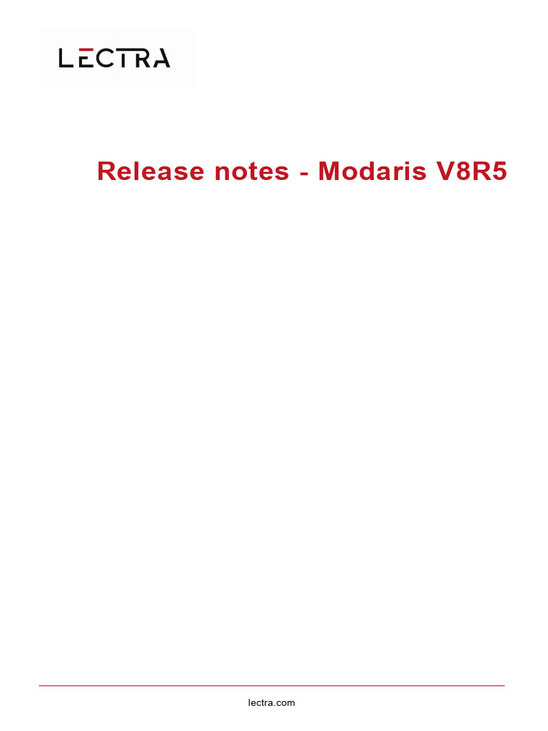 Notes de version Modaris V8R5 | PDF