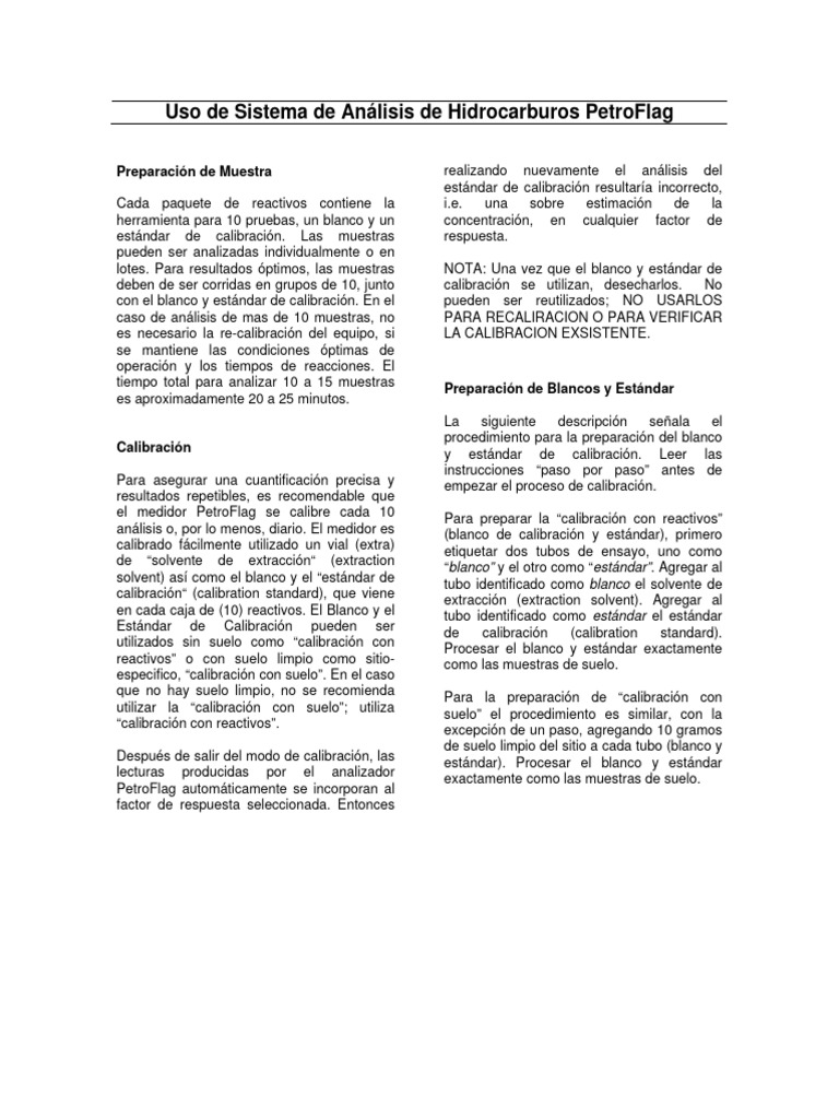 18.1.3 Manual de Equipo PetroFLAG | PDF | Calibración | Petróleo