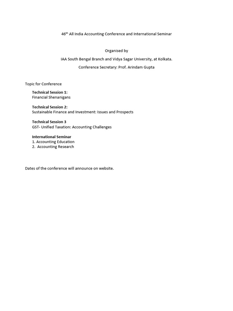 46th IAA Conference Brochure | PDF