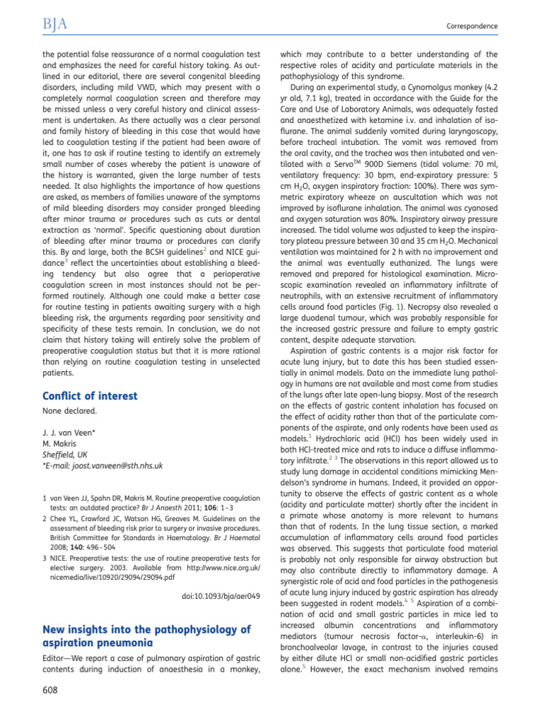 New Insights Into The Pathophysiology of Aspiration | PDF | Lung ...