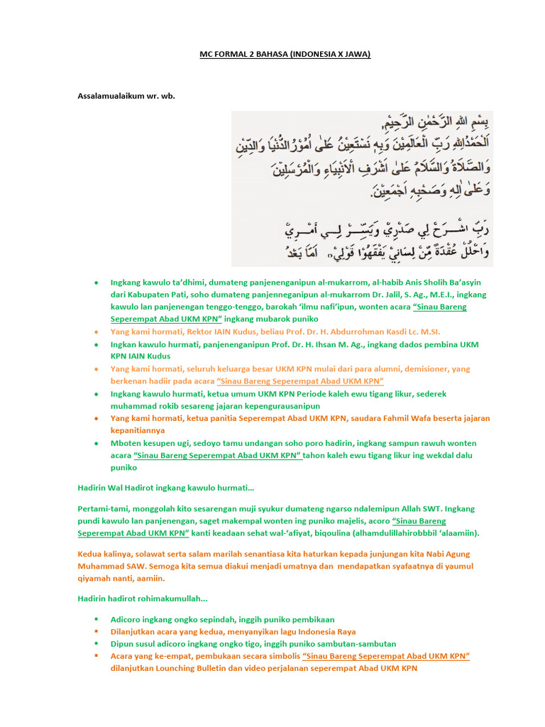 MC FORMAL 2 BAHASA Fiks | PDF