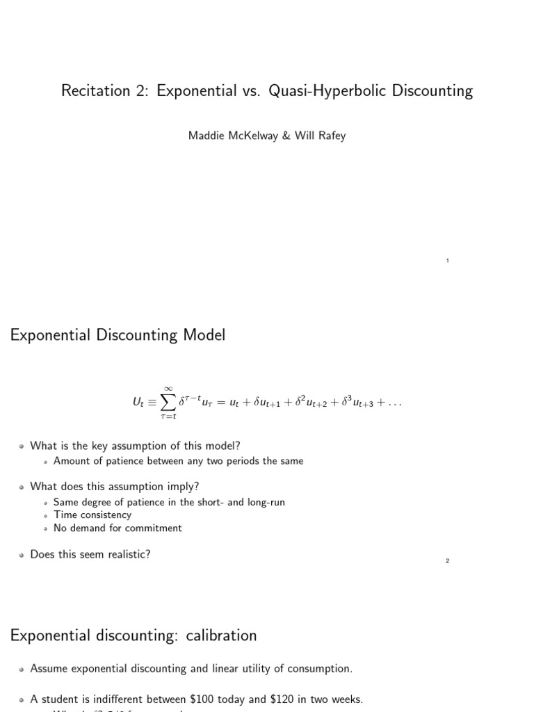 Exponential vs. Quasi-Hyperbolic Discounting | Download Free PDF ...