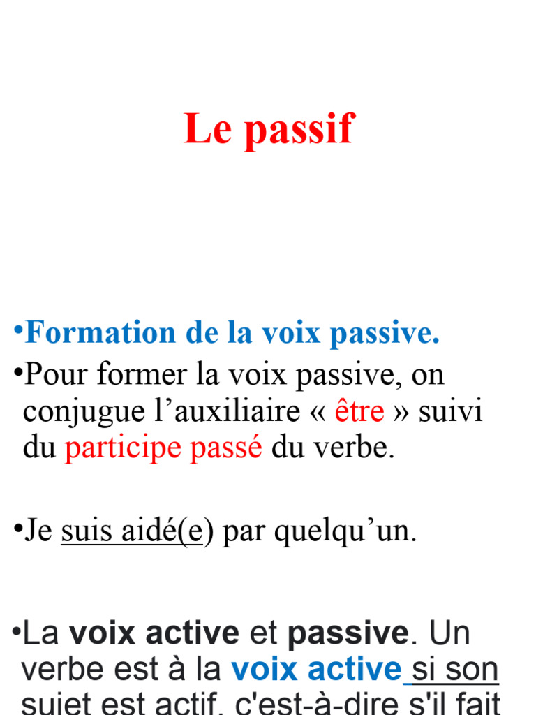 Voix Active Et Passive | PDF | Verbe | Linguistique