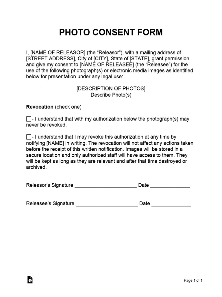 GDPR Photo Consent Form Template | PDF
