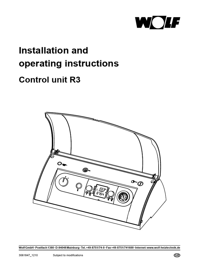 Installation and Operating Instructions: Control Unit R3 | PDF ...