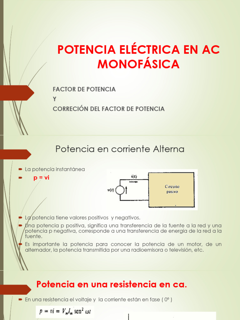 Potencia en Corriente Alterna | PDF | Energia electrica | Impedancia ...