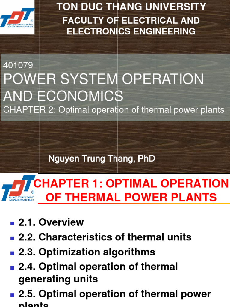 Chapter 2-Optimal Operation of Thermal Power Plants | PDF | Mathematical Optimization | Power ...