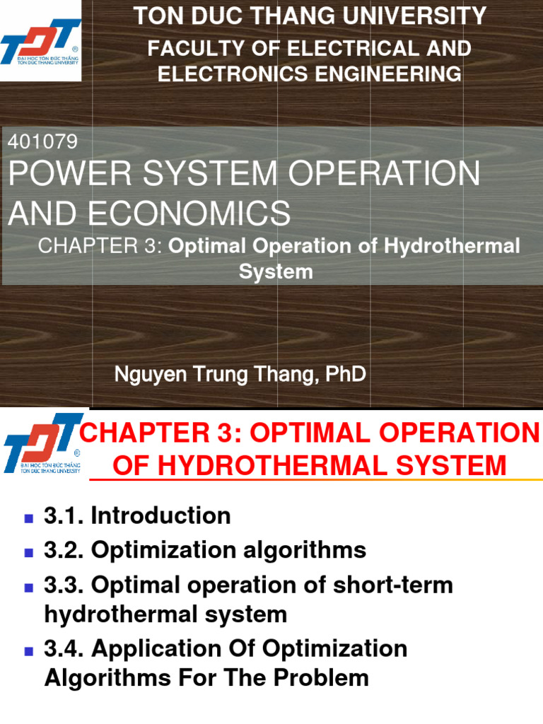 Chapter 3-Optimal Operation of Hydrothermal System | PDF | Power Station | Hydroelectricity