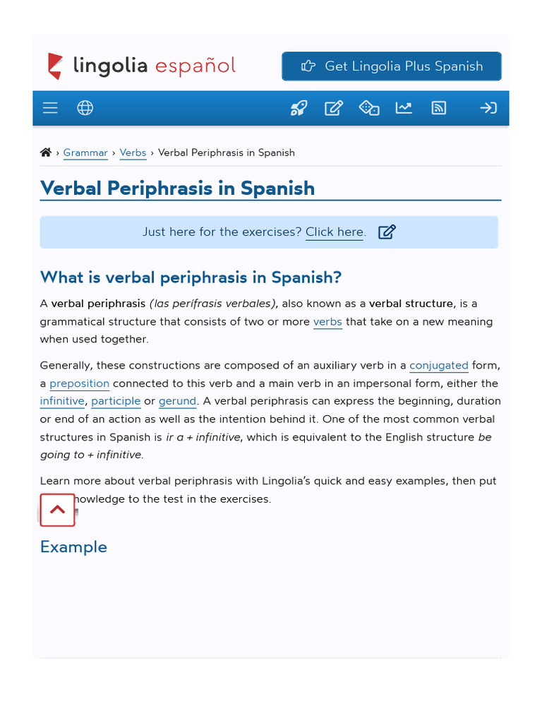 Verbal Periphrasis in Spanish | PDF | Verb | Spanish Language