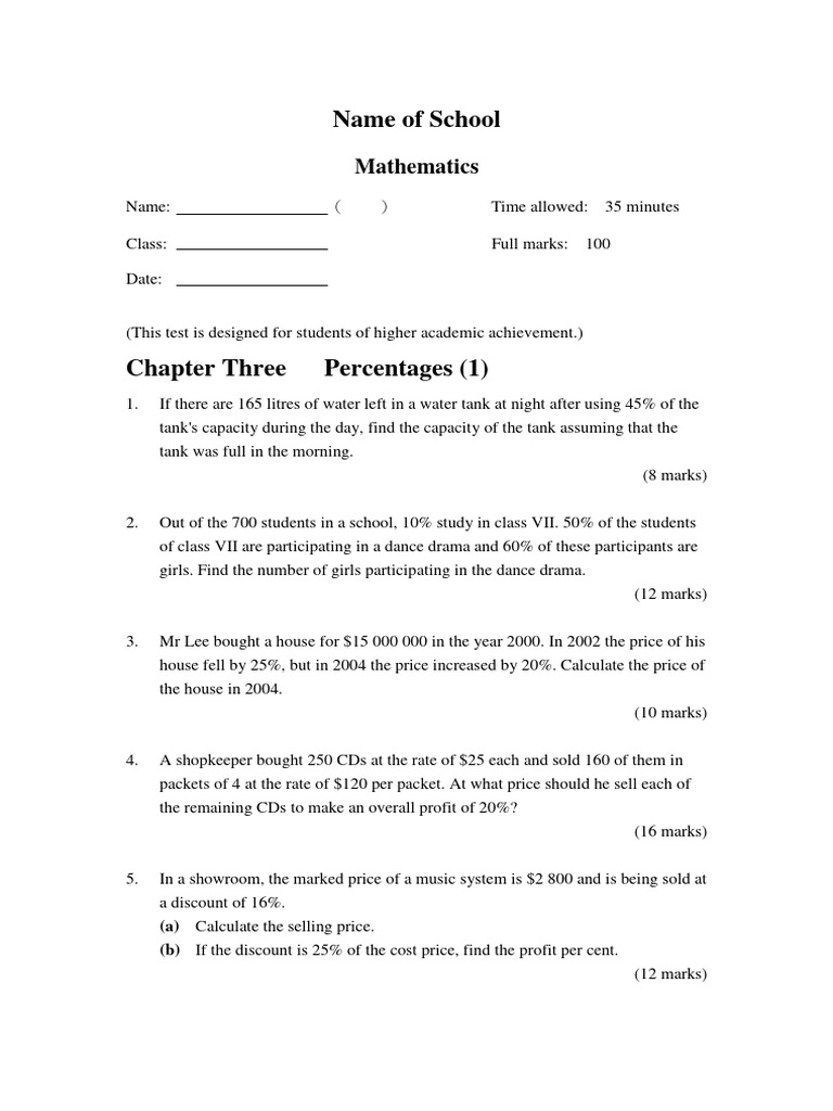 Book Exercise Math Chapter 9 S1 High Difficulty | PDF | Interest ...