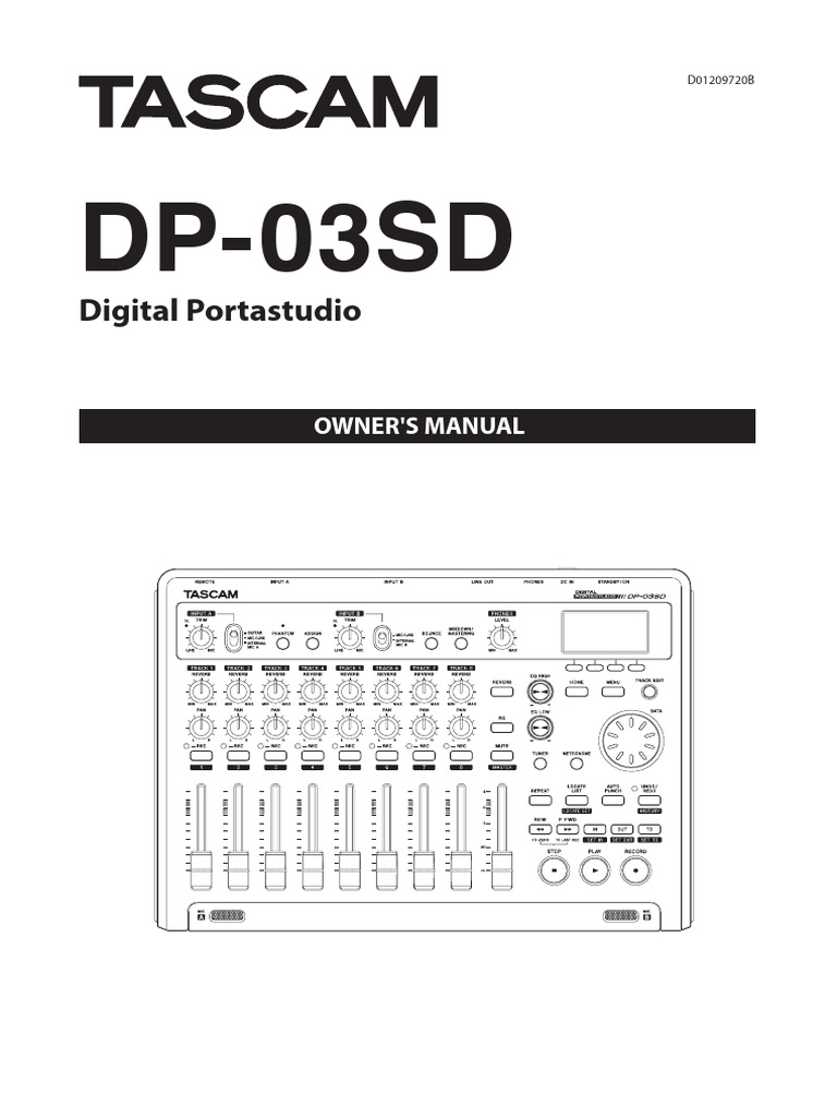 TASCAM DP-03SD Owner's Manual | PDF | Ac Power Plugs And Sockets ...