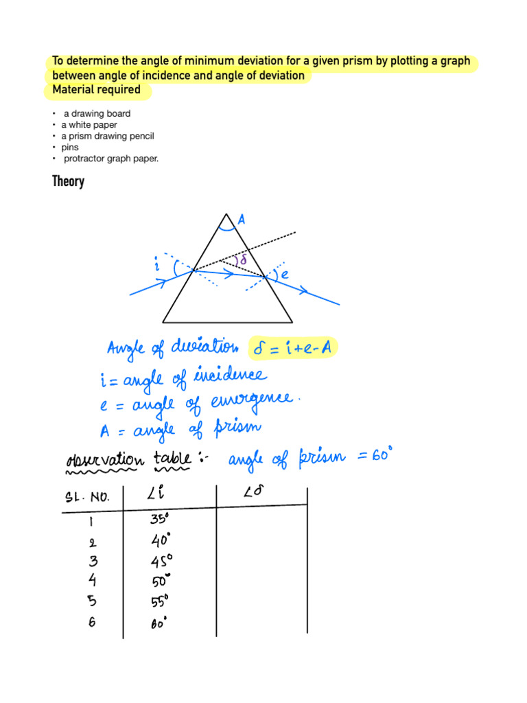 Practical Notes For Prism and Lens | PDF | Physical Sciences | Glass ...