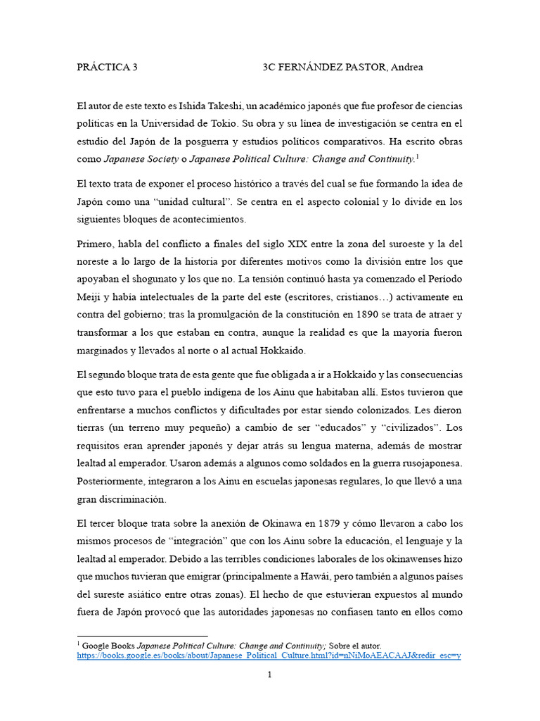 PRÁCTICA 3C FERNÁNDEZ PASTOR, Andrea | PDF | Ciencias sociales