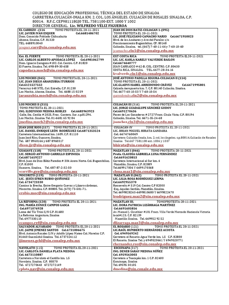 Directorio de Planteles Con Extensiones | PDF | Politica de mexico | México