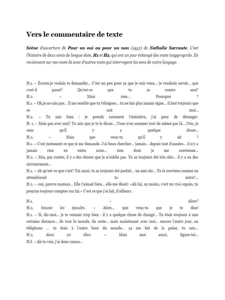 Scène D'expo - Pour Un Oui Ou Pour Un Non | PDF