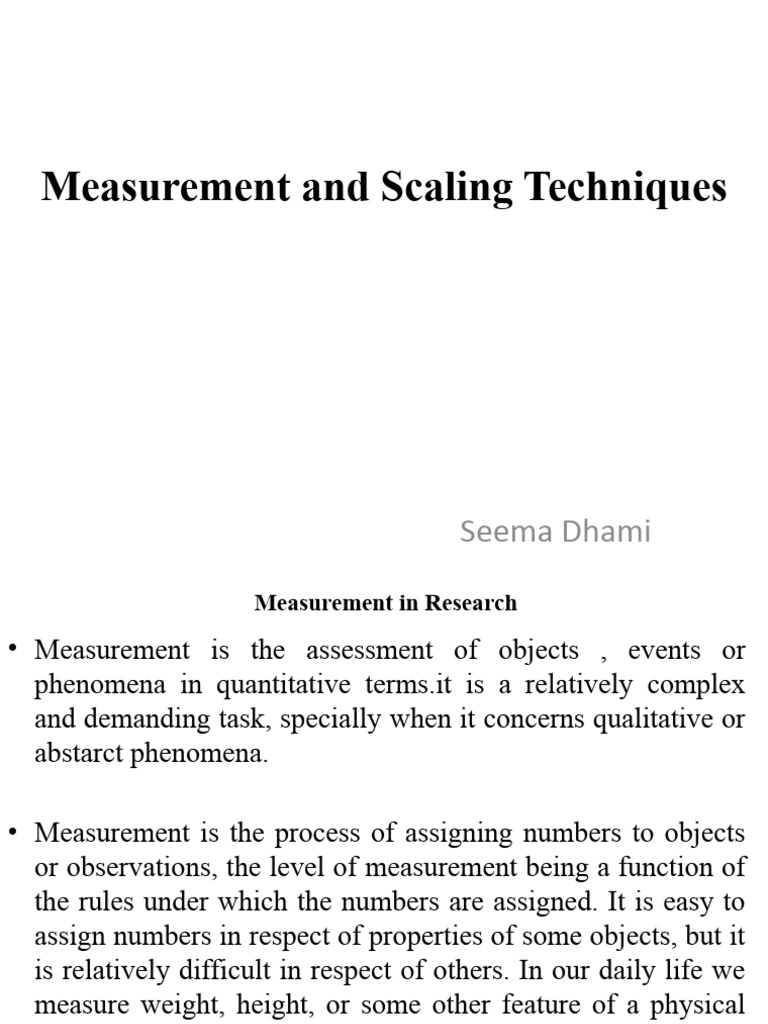 Measurement and Scaling | PDF | Level Of Measurement | Validity (Statistics)