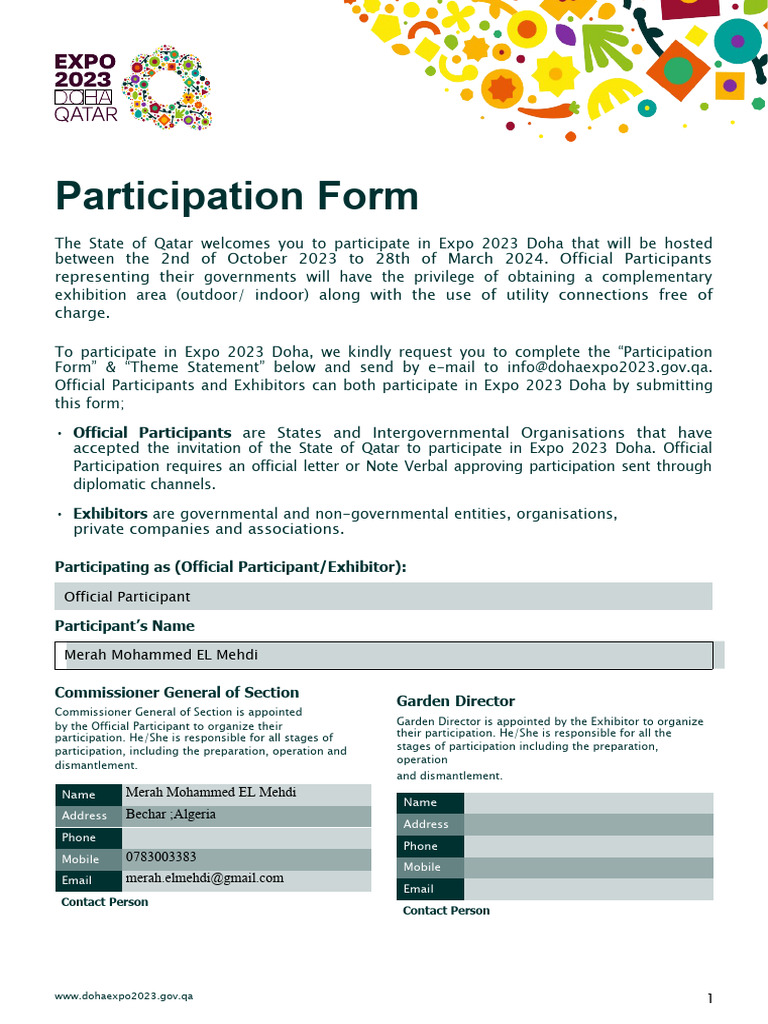 Expo Partcipation Form | PDF | Sustainability | Agriculture