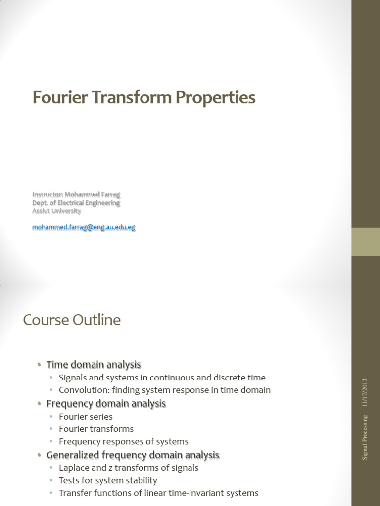 Fourier Transform Properties Guide | PDF | Mathematical Physics | Mathematical Relations